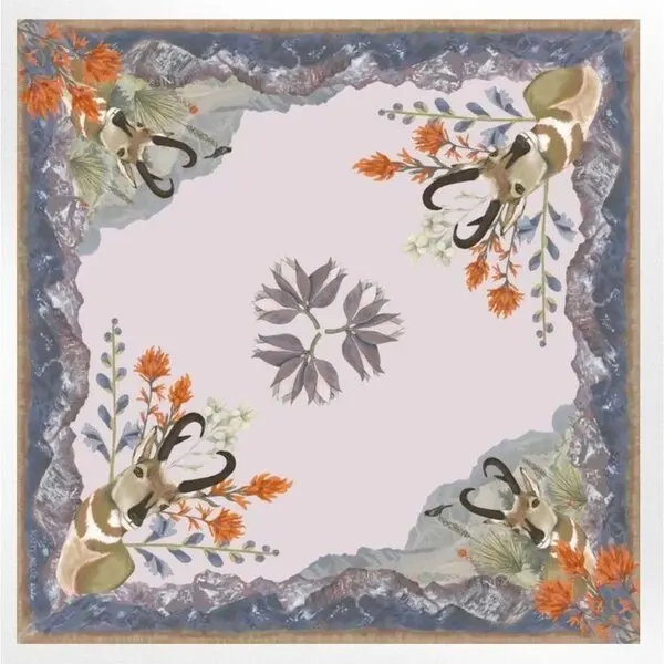 MATTY MILLER STUDIO 100% Silk Scarf San Luislandscape Wildlife Floral